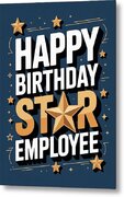 Happy Birthday Star Employee Recognition Digital Art by General ...